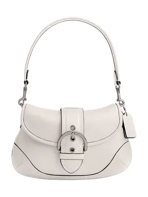 COACH Soho Flap Bag In Regenerative Leather Silver/chalk