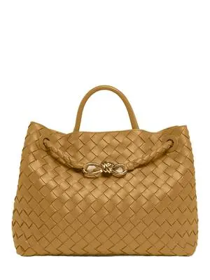 Bottega Veneta Andiamo Medium Top-Handle Bag Dark Praline