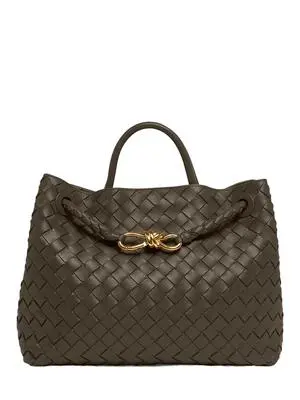 Bottega Veneta Andiamo Medium Top-Handle Bag Kaki
