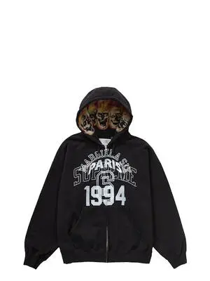 Supreme Mm6 Maison Margiela Zip Up Hooded Sweatshirt - Black