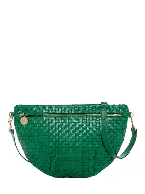 Clare V. Clare V. Grande Fanny Woven Leather Belt Bag Grass