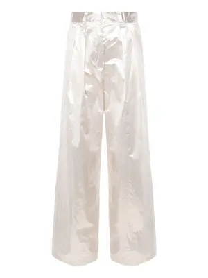 FORTE_FORTE Metallic Straight Trousers - Silver