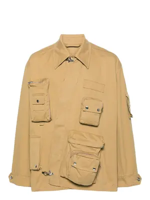LANVIN X Future Crossed Front Cotton Utility Jacket - Neutrals