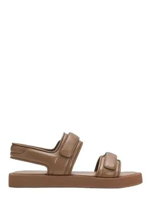 12 STOREEZ Padded Leather Sandals - Neutrals