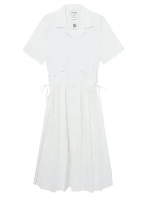 MARINE SERRE Embroidered Cotton Midi Dress - White