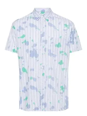 Comme Des Garçons Halo-stripe Cotton Shirt - Blue