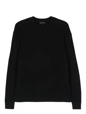 Emporio Armani Logo-embroidered Jumper - Blue
