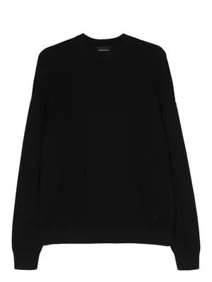 Emporio Armani Ribbed Cotton Jumper - Black
