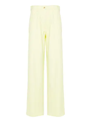 FORTE_FORTE High-waist Straight-leg Trousers - Green