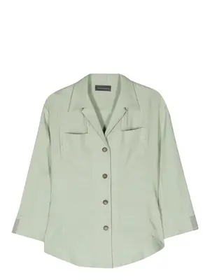 Lorena Antoniazzi Camp-collar Linen-blend Shirt - Green