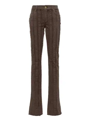 Blumarine Striped Straight-leg Trousers - Brown