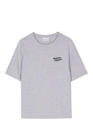 Maison Kitsuné Logo-embroidered T-shirt - Grey
