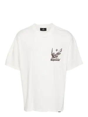 REPRESENT Logo-print Cotton T-shirt - White