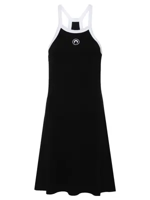 MARINE SERRE Crescent Moon Mini Dress - Black