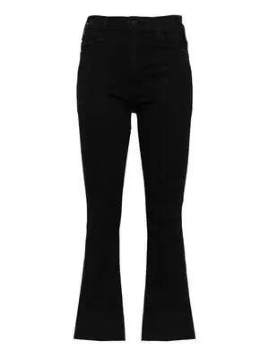 MOTHER Cropped Flared Jeans - Black