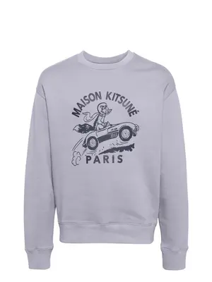 Maison Kitsuné Racing Fox Cotton Sweatshirt - Blue