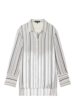 JOSEPH Striped Silk Crepe De Chine-jacquard Shirt