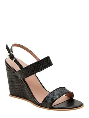 Linea Paolo Linea Paolo Edith Wedge Sandal Black Raffia
