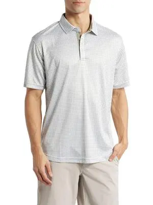 SWANNIES Tanner Geo Print Performance Golf Polo - Olive