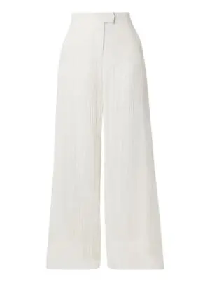 Lisa Marie Fernandez Crinkled Wide-leg Pants - Ivory