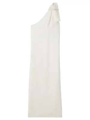 Lisa Marie Fernandez Bow-detailed One-shoulder Maxi Dress - White
