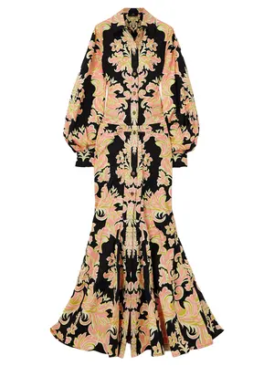 Etro Printed Stretch-cotton Poplin Maxi Dress - Multi