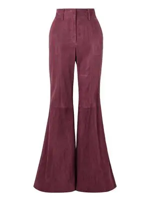 Gabriela Hearst Rhein Paneled Suede Flared Pants - Red