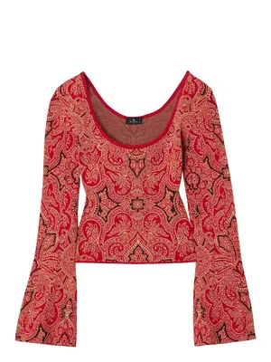 Etro Jacquard-knit Top - Pink