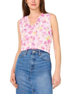 Vince Camuto Sleeveless Ruffled Top - Violet Blush