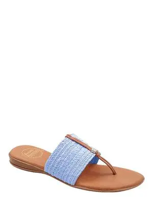 Andre Assous Woven Thong Sandals - Sky Blue