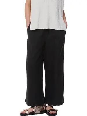 Whistles Linen Wide Leg Trousers - Black