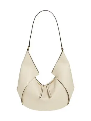 REE PROJECTS Large Riva Leather Hobo Bag - Beige