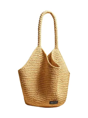 Khaite Medium Lotus Raffia Tote Bag - Neutrals