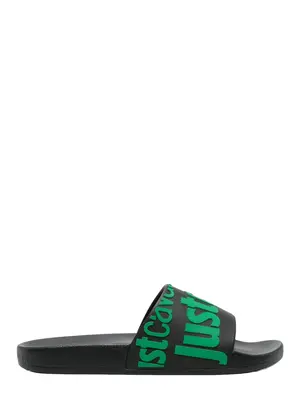 Just Cavalli Logo-embossed Slides - Black