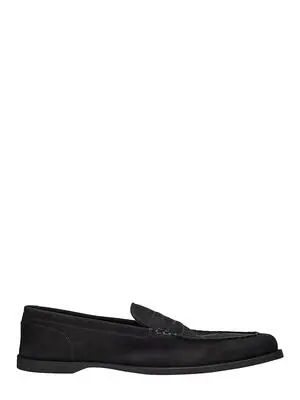 John Lobb Pace Nubuck Penny Loafers - Black