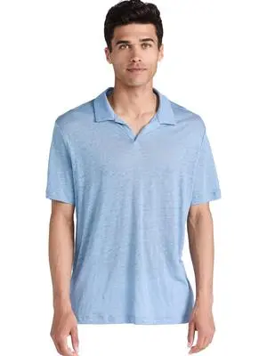 Onia Shaun Linen Polo - Dusty Blue