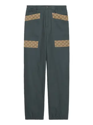 Gucci Paneled Monogram Jeans - Ash Grey