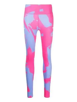 Off-White Printed Highwaist Leggings - Pink/purple