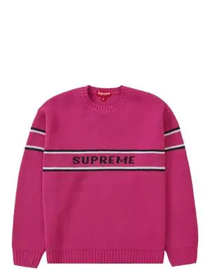 Supreme Striped Crewneck Sweater - Pink