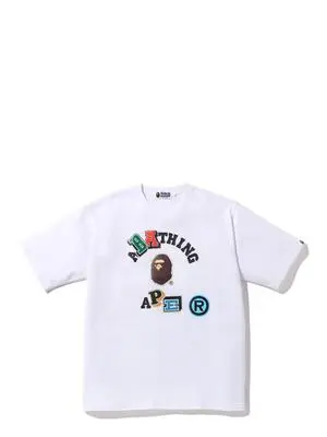A BATHING APE Fonts Relaxed Fit Collage Heavy Weight Tee Shirt - White
