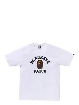 A BATHING APE X Black Eye Patch College Tee Shirt - White