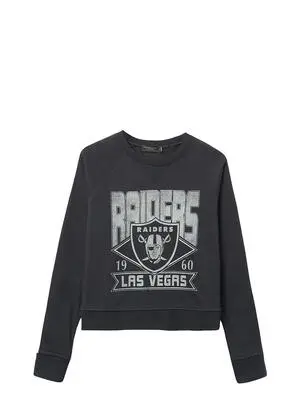 Junk Food Clothing Nfl Las Vegas Raiders Overtime Crew - True Black