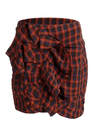 BALLY Bally Checked Ruched Mini Skirt