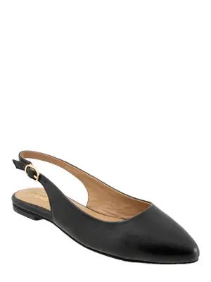Trotters Trotters Evelyn Pointed Toe Slingback Flat Black