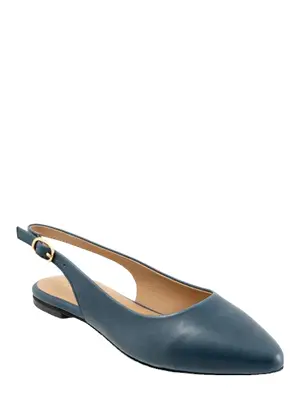 Trotters Trotters Evelyn Pointed Toe Slingback Flat Blue