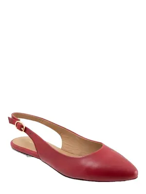 Trotters Trotters Evelyn Pointed Toe Slingback Flat Red