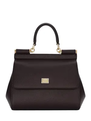 Dolce & Gabbana Small Sicily Handbag In Dauphine Calfskin - Purple