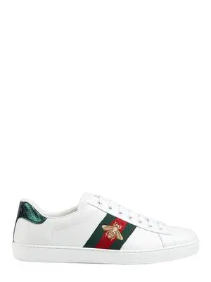Gucci Ace Embroidered Low-top Sneakers - White