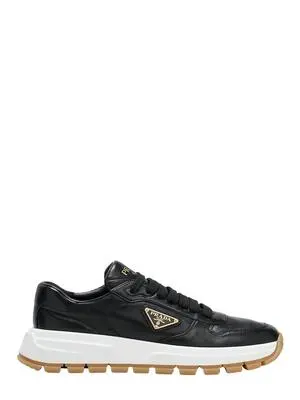 Prada Leather Runner Sneakers - Black