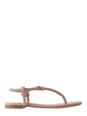 GIANVITO ROSSI Juno Thong Leather Sandals - Neutrals